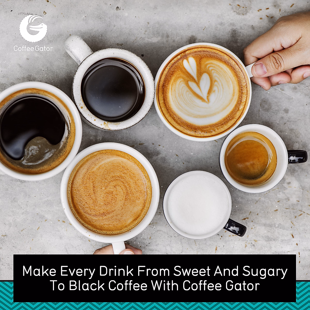 Coffee Gator Hand Coffee Bean Grinder Mill For Espresso, Adjustable Bean Settings, Hand Crank, Portable, Saves Energy - Manual Burr Grinders for Drip Espresso French Press