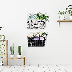 Wall Hanging Storage Bag 4 Pcs Wall Mounted Pocket Cotton Hanging Shelf Organizer with Sticky Hooks Multifunctional Over The Door Organizer Bin Bedside Storage Bag Wall Hanging Bag for Bunk Kitchen