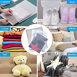 Belit 15 Pcs Clear Ziplock Storage Bags, Large Size Packaging Bags, Plastic Bags for Sweaters, Shirt, Sheet, Blanket, 3 sizes 12x16 inch, 16x20 inch, 20x28 inch