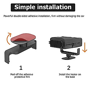 Car Heater, 12V 150W Portable Car Heater Fans, 2 in 1 Heating and Cooling Fast Heating Defrost Defogger with Plug in Cigarette Lighter, 360° Rotary Base Windshield Fan for Car SUV Truck (Black)
