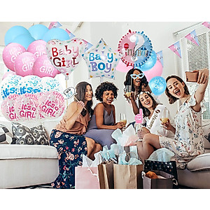 Gender Reveal Party Supplies - (200 Pieces) 36 Inch Reveal Balloon, Boy or Girl Banner, Mommy To Be Sash, Baby Shower Decorations, Foil Balloons and Boy Or Girl Balloons, Team Girl & Boy Stickers