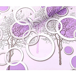 Yifasy Shelf Liner Purple Tree Rings Self-Adhesive Drawer Shelving Paper Line TV Stands Storage Cabinets 118x17.7 Inch