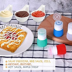 PuGez Salad Dressing Container to Go, Squeezy Portable Salad Dressing Bottles, Salad Dressing Container, Mini Condiment Bottles Food Storage, Leak-Resistant, Set of 4 (37ML)