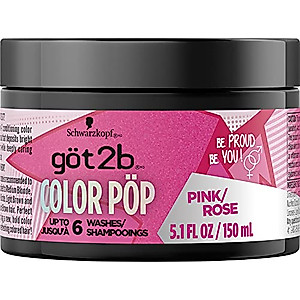 Got2b Color Pop Semi-Permanent Hair Color Mask, Pink, 5.1 oz