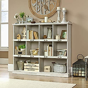 Sauder Barrister Lane Bookcase, L: 53.15" x W: 12.13" x H: 47.52", White Plank finish