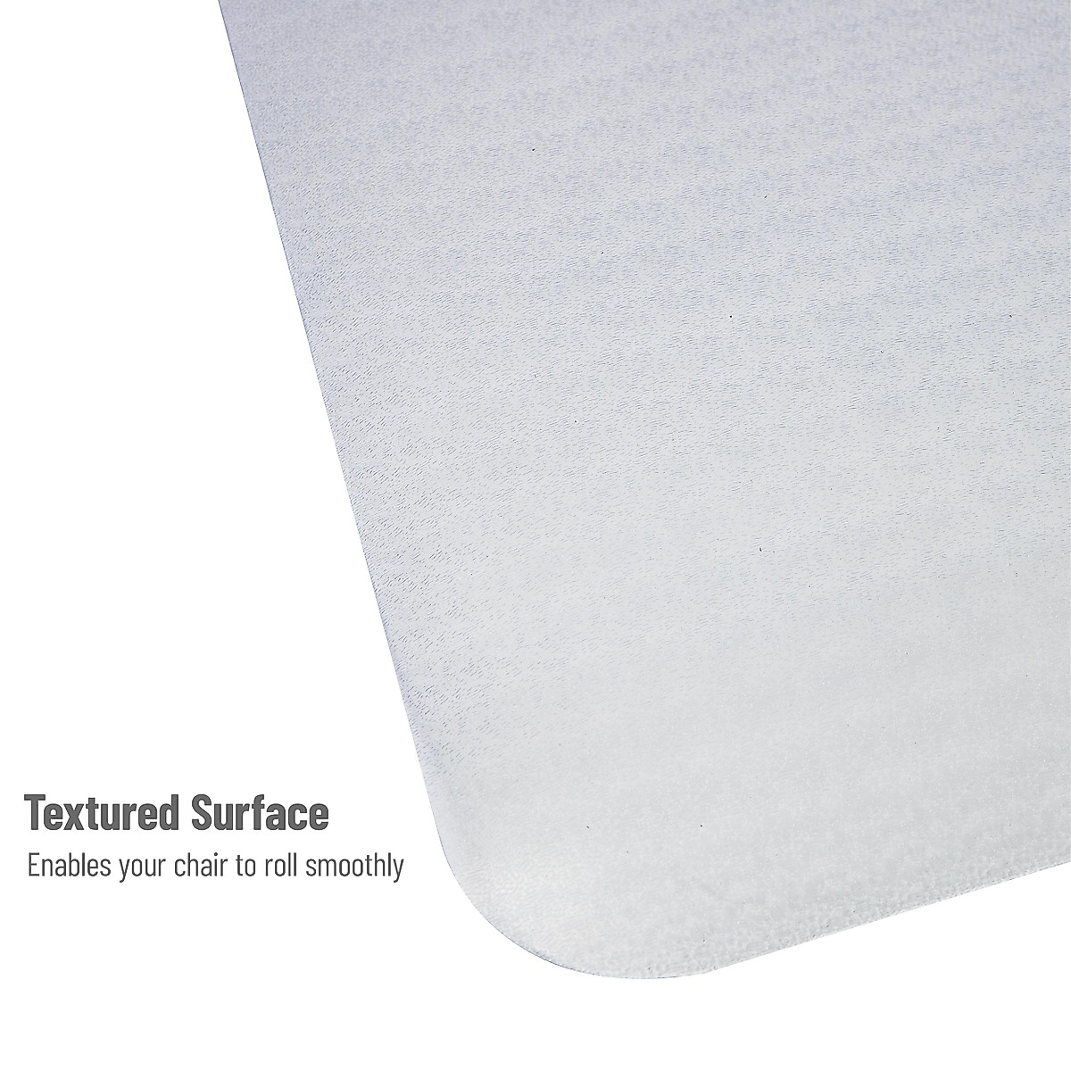 Mind Reader Office Chair Mat for Hardwood Floors, Under Desk Floor Protector, Rolling, PVC, 47" L x 35.25" W x 0.125" H, Clear