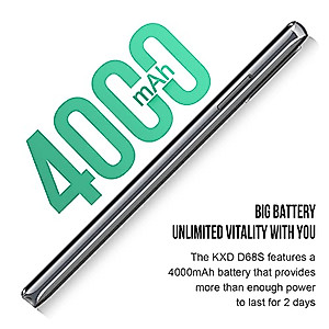 KXD D68S Smartphone Unlocked | 4000mAh Battery | 6.088” Full-Screen Display | 32GB (128GB Extended) | 8MP Dual Camera | Dual SIM Card Cell Phone | Black