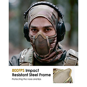 OneTigris Balaclava Mesh Mask, Ninja Tactical Mask with Full Face Protection for Outdoor