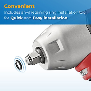 3/8" Impact Retaining Ring Fits Milwaukee 3/8 Impact Friction Ring Clip With O-Ring,Impact Hog Ring Replacement For Milwaukee Type Wrenches, Impact Wrench Tool Parts(4 Sets)