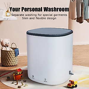 Septpent 4.5L Portable Mini Washer, Compact 24W 12V Home Blue Light Washer, Centrifugal Water Flow Dewatering,Auto Stop Single Tub Washer, for Apartment/Camping/RV/Underwear/Socks Baby Clothing