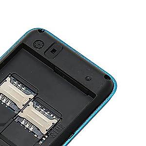 Elderly Cellphone, Dumb Phone ABS 2G 1400mAh Dual SIM Card for Home (Blue)