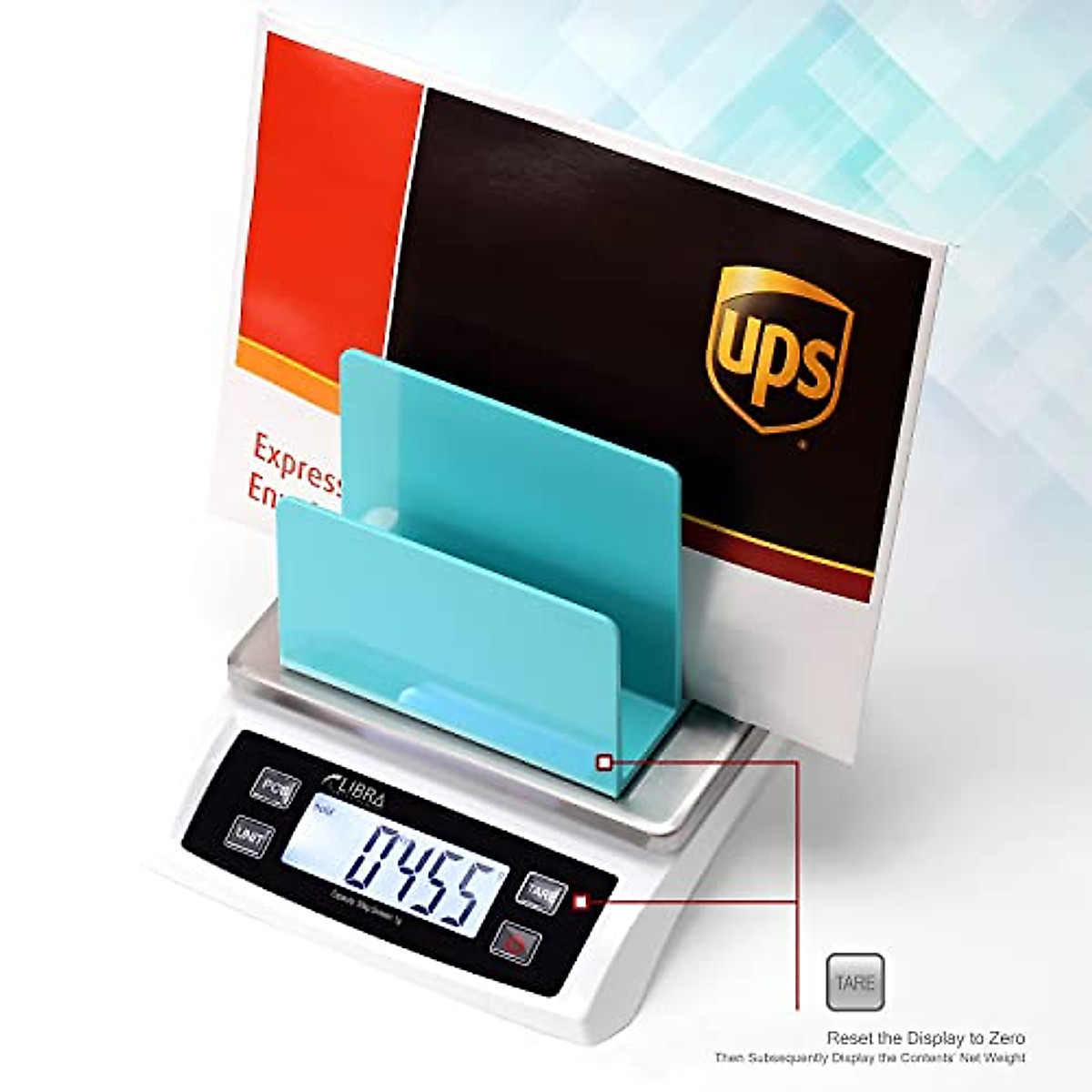 110 lb (50 kg) Digital Postal Scale, Piece Counting, Wide Stainless Steel Pan, AC Adapter, Backlit LCD, Multiple Weight Unit, Capacity: Max 50 kg (110 lb), MIN 5 g (0.2 oz), Division 1 g / 0.1 oz
