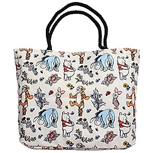 Disney Tote Winnie the Pooh Eeyore Piglet Tigger Beach Print Lightweight Bag