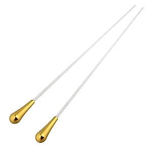 Jiayouy 15 Inch Music Baton Orchestra Baton Alloy Handle Music Conducting Baton Pack of 2 Gold
