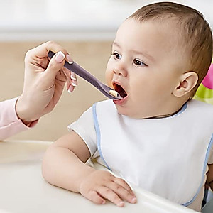 Silicone Toddler Spoon for 1 Year+, Soft Children Training Spoons for Self-feeding, Food Grade Silicone Baby Cutlery, Dishwasher Safe and BPA FREE Set of 5 - Dilovely