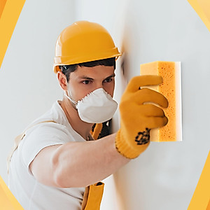 Gisafai 6 Pcs Drywall Sanding Sponge 9 x 4.5 x 3.1 Inch Sanding Blocks Drywall Washable and Reusable Drywall Sponge Sanding Blocks for Smoothing and Finishing Drywall Surfaces Tools