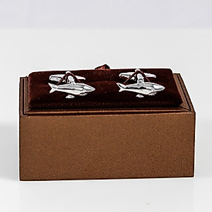 MRCUFF Shark Great White Cufflinks with a Presentation Gift Box & Polishing Cloth