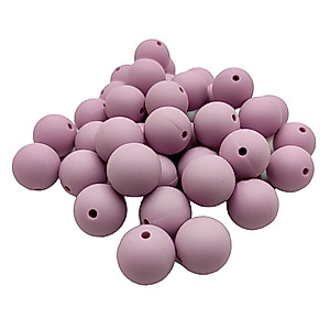 50pcs Lilac Purple Color Silicone Round Beads Sensory 15mm Silicone Pearl Bead Bulk Mom Necklace DIY Jewelry Making Decoration