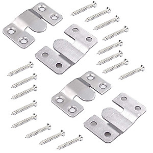 4 Pieces (2 Pairs) Stainless Steel Universal Sectional Sofa Interlocking Photo Frame Connector Bracket Sofa Connector Bracket 2mm Thickness Sectional Couch Bracket with Screws, Large