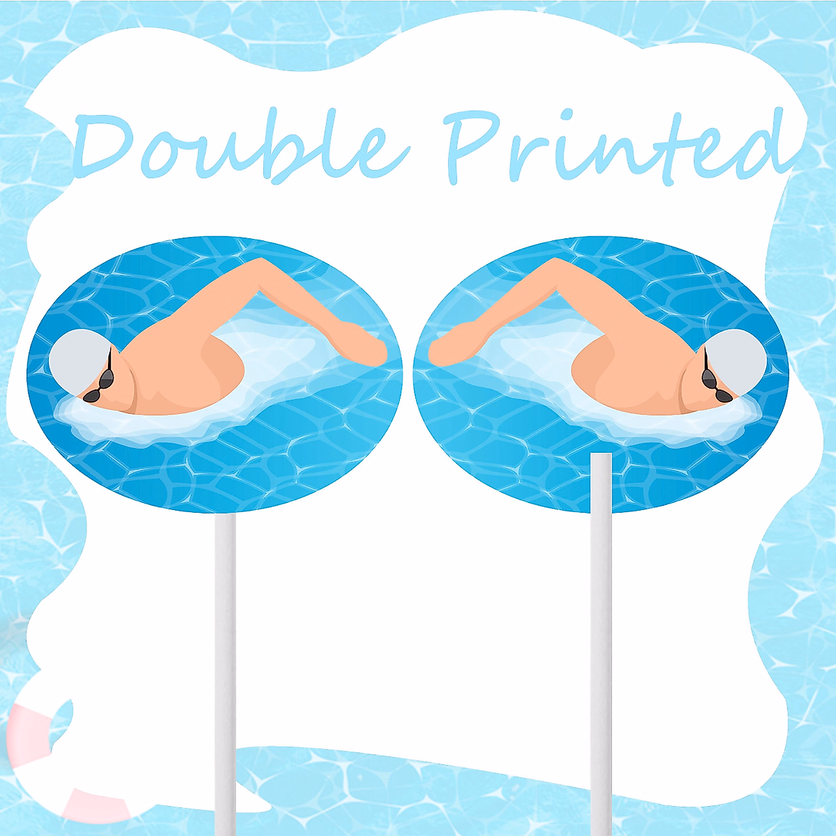 36Pcs Swimming Cupcake Toppers Swim Team Cupcake Toppers Swimming Birthday Party Cake Picks Swimming Pool Party Decorations for Summer Swimming Pool Baby Shower Supplies