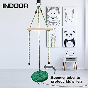 Swing for Kids Disc Swing Tree Swing Set Accessories Rope Swing Adjustable Swing Set with Monkey Bars 1 Carabiner 2 Added Hanging Straps, 3 in 1 Heavy Duty Swingset for Zipline Outdoor Backyard