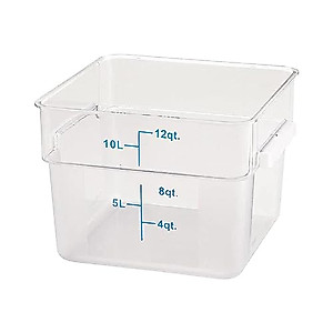 Winco Square Storage Container, 12-Quart,Clear