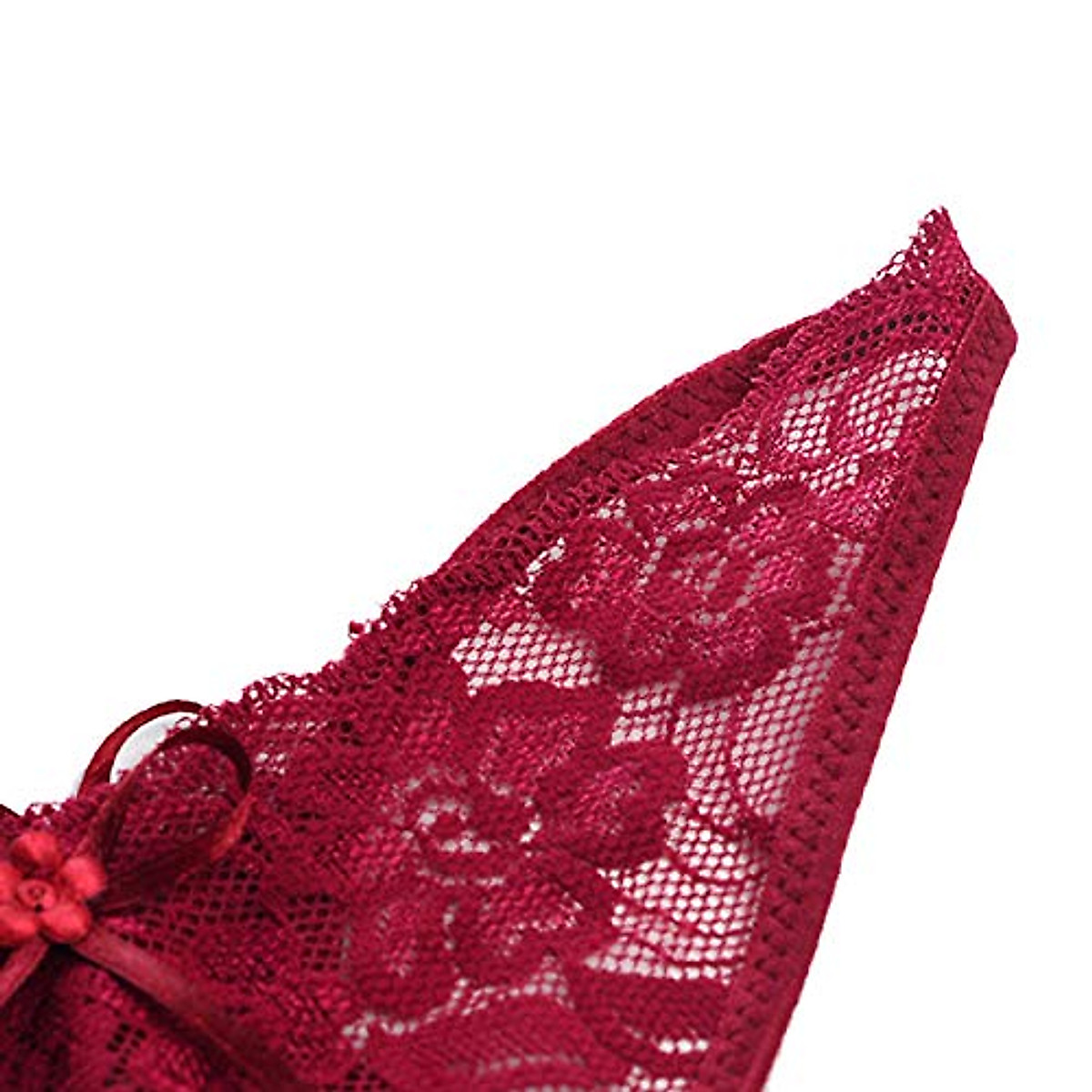 Toxz Womens Sexy Lace Thongs G-String,Sheer Perspective Satin Enticing Floral Embroidered,Lace V-String Briefs Panties Lingerie Underwear