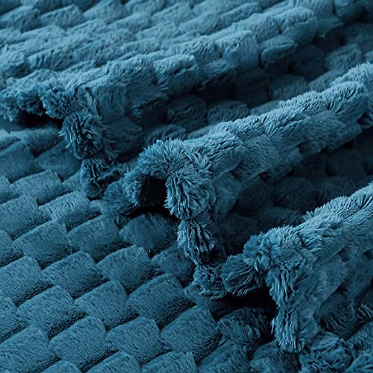 FY FIBER HOUSE Fleece Throw Blanket for Couch 300GSM Super Soft Plush Fuzzy Blankets Lap Blanket for Office Sofa, 50x60 Inches, Storm Blue