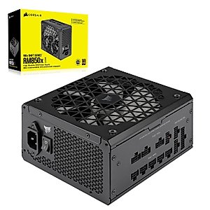 Corsair RM850x SHIFT Fully Modular ATX Power Supply - 80 PLUS Gold - ATX 3.0 - PCIe 5.0 - Zero RPM - Modular Side Interface - Black