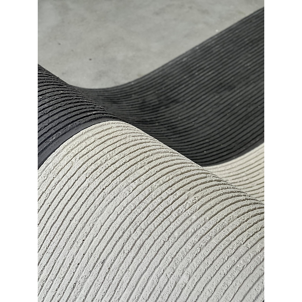 Ribbed Textured Stone Flexible Wall Cladding Panels, Beige and Black