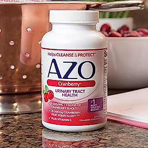 AZO Cranberry Urinary Tract Health Supplement, 1 Serving : 1 Glass of Cranberry Juice, Sugar Free Cranberry Pills, Non-GMO, 3 Month Supply, 100 Softgels (Pack of 2)