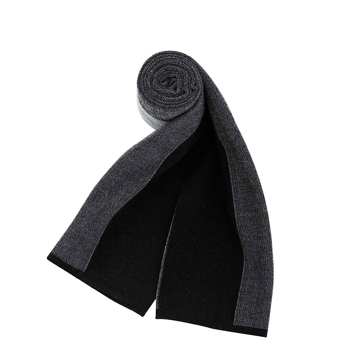 Lallier Men's Merino Wool Scarf, Long Winter Neckwear with Gift Box (Gray Stripe)