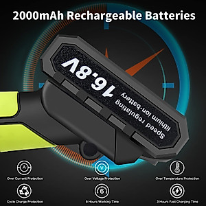 BINGENUO 2000mAh Tile Vibration Tool - 5 Gears Handheld Tile Vibrator Tiler Automatic Leveling Machine with 5.3 inch Suction Cup (2 Batteries), Angler Ruler