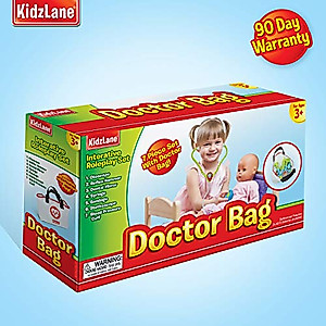 Kidzlane Play Doctor Kit for Kids and Toddlers - Kids Doctor Play Set - 7 Piece Dr Set with Medical Storage Bag and Electronic Stethoscope for Kids - Ages 3+
