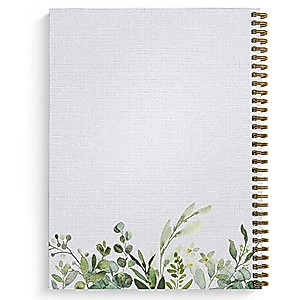 Softcover Abundant Greenery 8.5" x 11" Spiral Notebook/Journal, 120 College Ruled Pages, Durable Gloss Laminated Cover, Gold Wire-o Spiral. Made in the USA