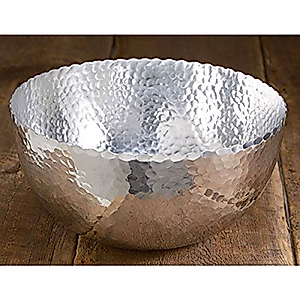 KINDWER Hammered Petal Bowl, 8x8x4, Silver
