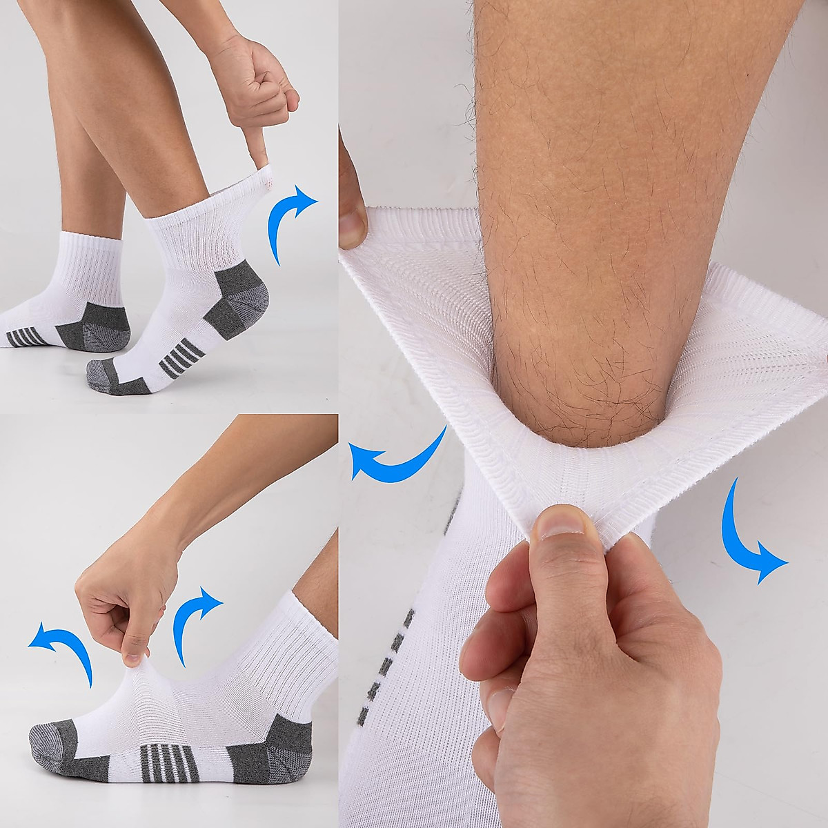 COOVAN Mens Ankle Athletic Socks Quarter Cushion Moisture Wicking Running Sports Work Socks 7 Pairs