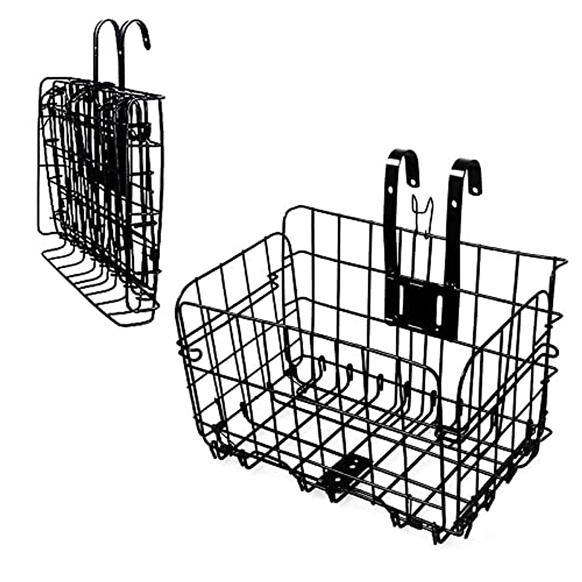 Hamiledyi Folding Bike Basket,Lift-Off Front Bike Basket with Handles Easy Installation Rear Cargo Rack - Rust Proof Bicycle Bag for Mountain Bike Accessories