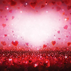 SJOLOON 10x10FT Valentine's Day Photo Backdrops for Photography Wedding Photo Backdrop Red Hearts Backdrop Photography Vinyl Kids Photo Studio 10351