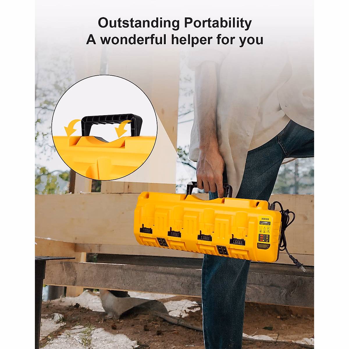 Lenoya DCB104 Replacement for Dewalt 12v 20v Max Multi Battery Charger Station DCB104