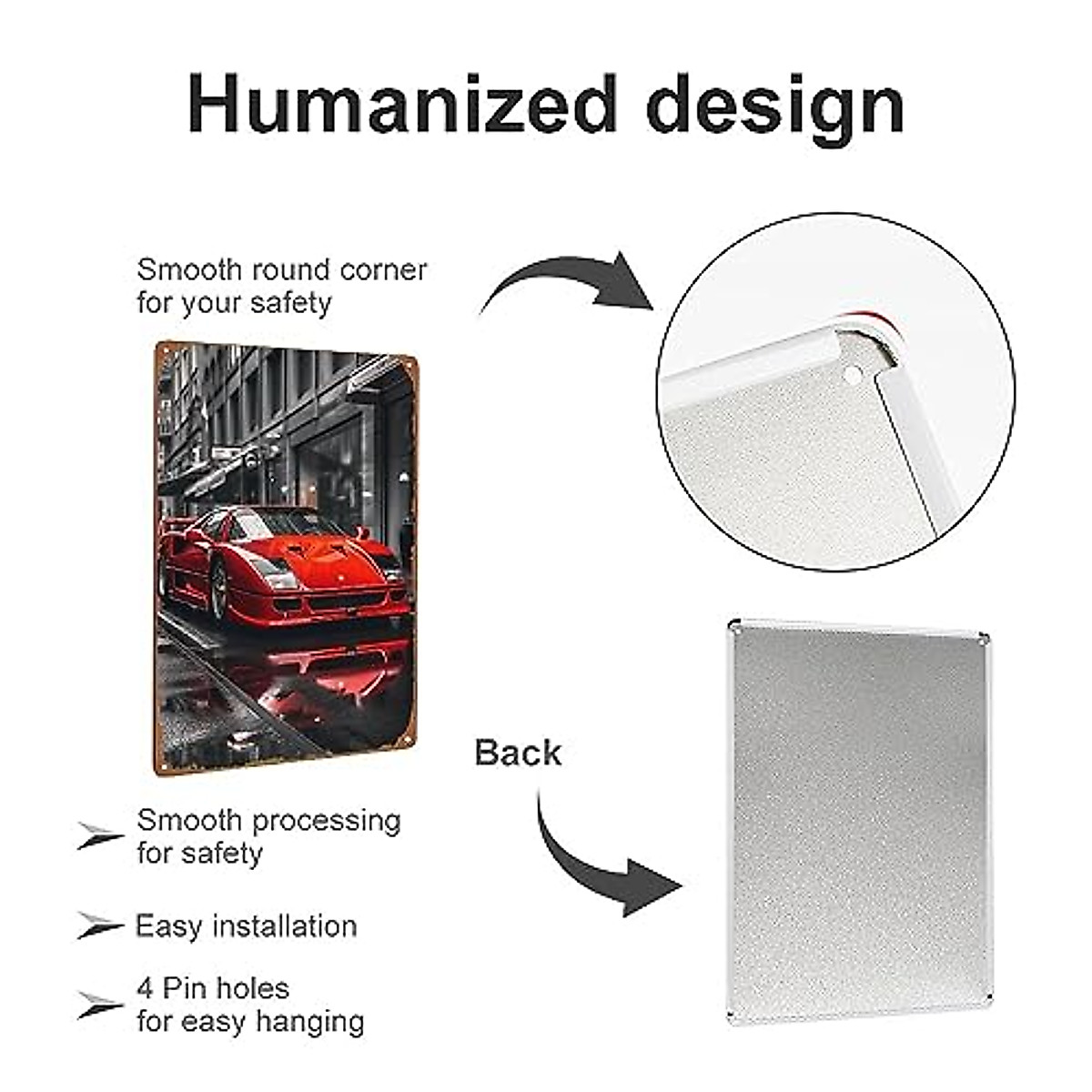 Ferrari F40 Posters Tin Signs Retro Metal Movie Tins for Bar Pub Home Cafes Wall Decor, 8X12 Inch (20X30 CM)