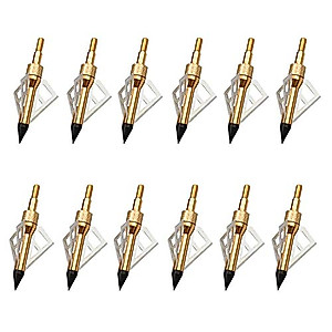 Crossbow Broadheads 100 Grain 12 Pack Archery Hunting 3 Blades Sharp Compound Recurve Bow Arrow Heads