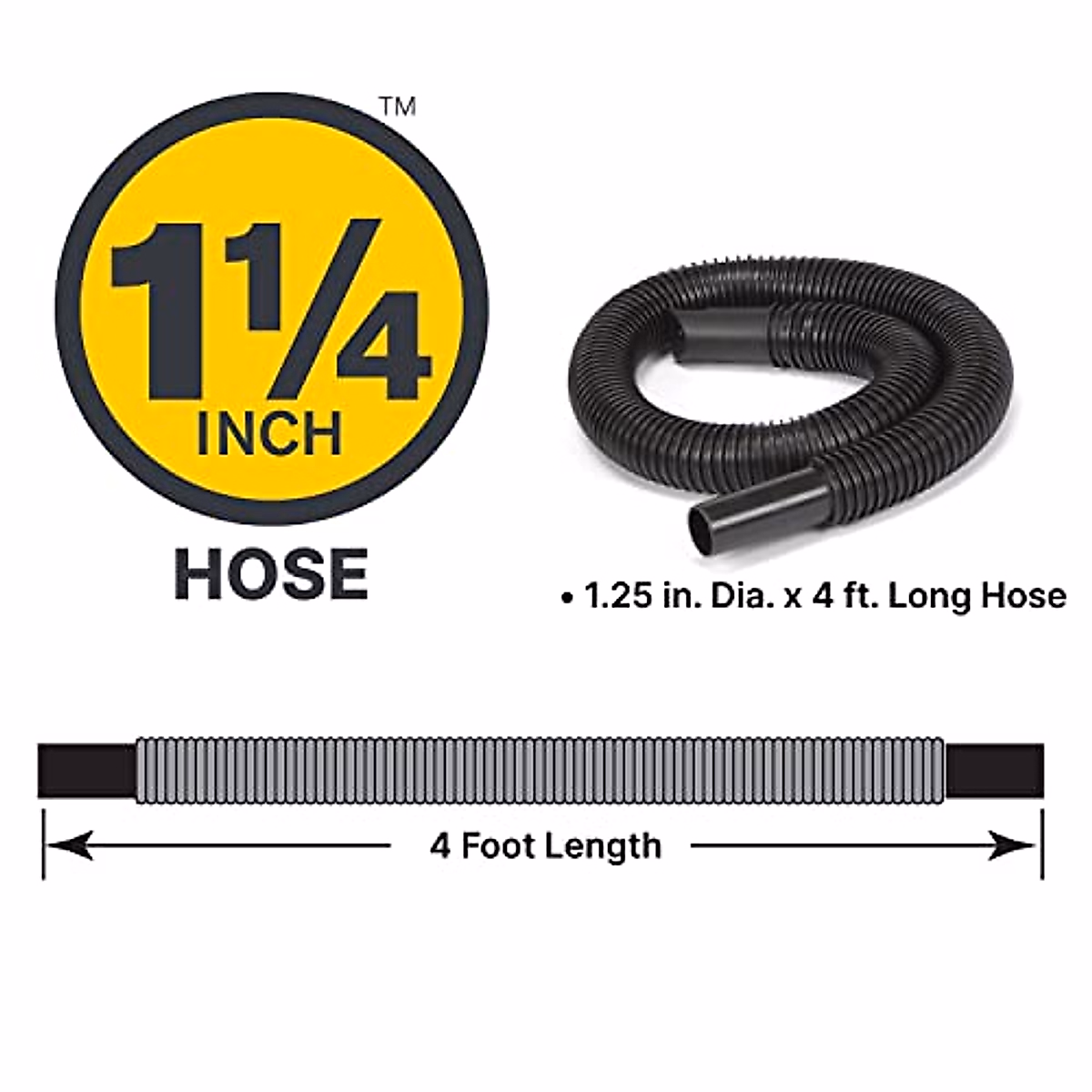 Shop-Vac 2021005, Micro Wet Dry Vacuum, 1 Gallon, 1.25 in Diameter x 4 Ft Hose, 50 CFM, (1 Pack)