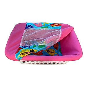 Fleece Laundry Basket Liner and Lid Set for Puppy Whelping, Small Animal Transport, Breeder Bundle, College Dorm, Housekeeping FREE USA Shipping #042