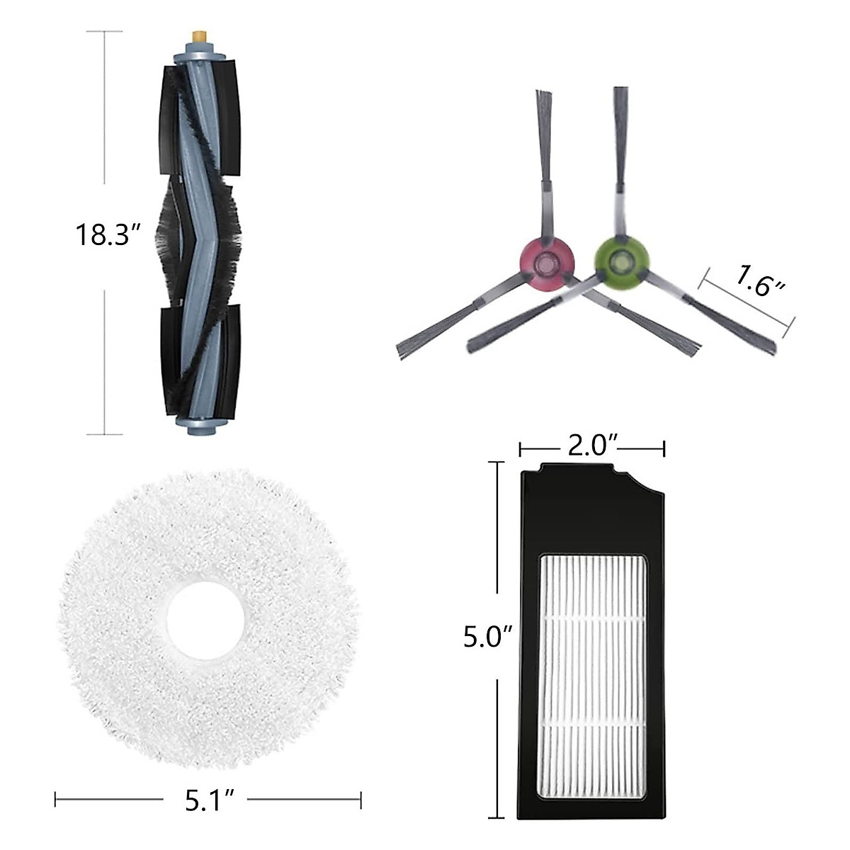 Replacement Spare Parts Tool Kits Fit Compatible with ECOVACS DEEBOT X1 Omni / X1.T10/T20 Turbo Robtic Vacum Cleaner Robot (Color : 6Pcs Dust Bag)