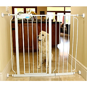 Baby Gate Guru Extra Long M8 (8mm) Spindle Rods + Small Wall Protectors Bundle (White)