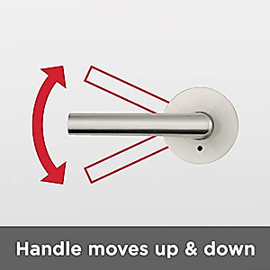 Kwikset 91550-030 Milan Door Handle Lever with Modern Contemporary Slim Round Design for Home Bedroom or Bathroom Privacy in Iron Black