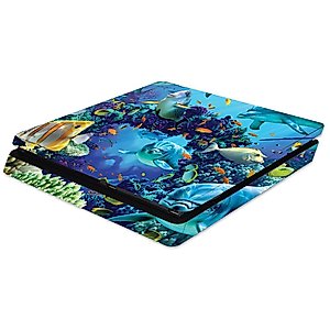 MightySkins Skin Compatible with Sony PS4 Slim Console - Ocean Friends | Protective, Durable, and Unique Vinyl Decal wrap Cover | Easy to Apply, Remove, and Change Styles | Made in The USA