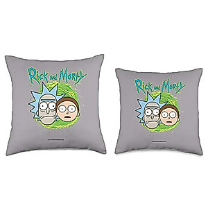 Rick and Morty Floating Heads Throw Pillow, 16x16, Multicolor