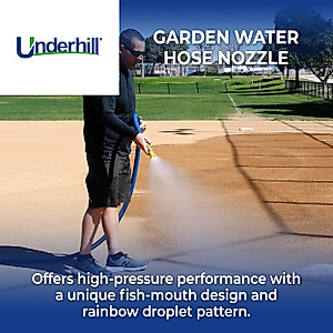 Underhill Precision Rainbow with High Flow Control Valve Garden Water Hose Nozzle, 15 GPM 80 PSI, 3/4-Inch Thread Inlet by 1-Inch, HN1500CV